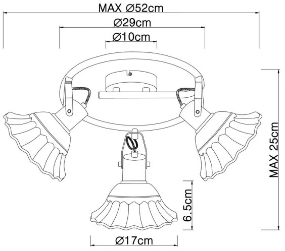 Globo 54050-3 - Bodové svítidlo JOWITA 3xE27/40W/230V