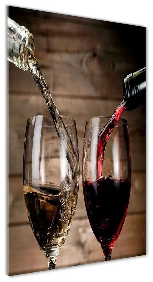 Wallmuralia Vertikální Fotoobraz na skle Víno ve skleničkách 50x100