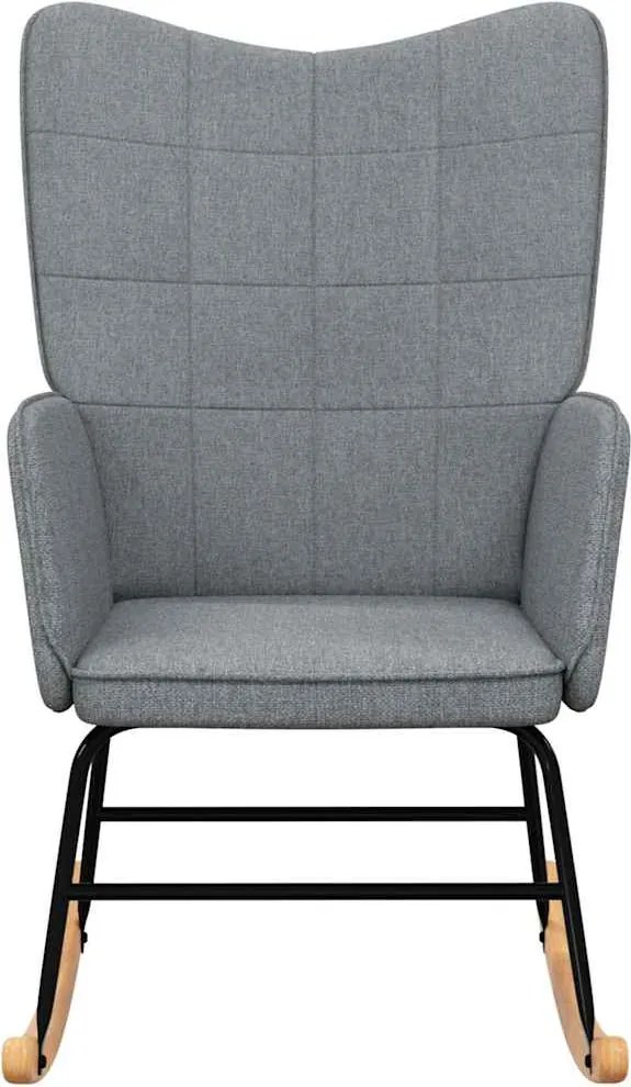 Houpací křeslo světle šedé textil 328007