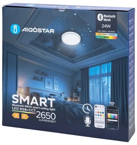 Aigostar-LED RGBW Koupelnové stropní svítidlo LED/24W/230V IP44+dálkové ovládání