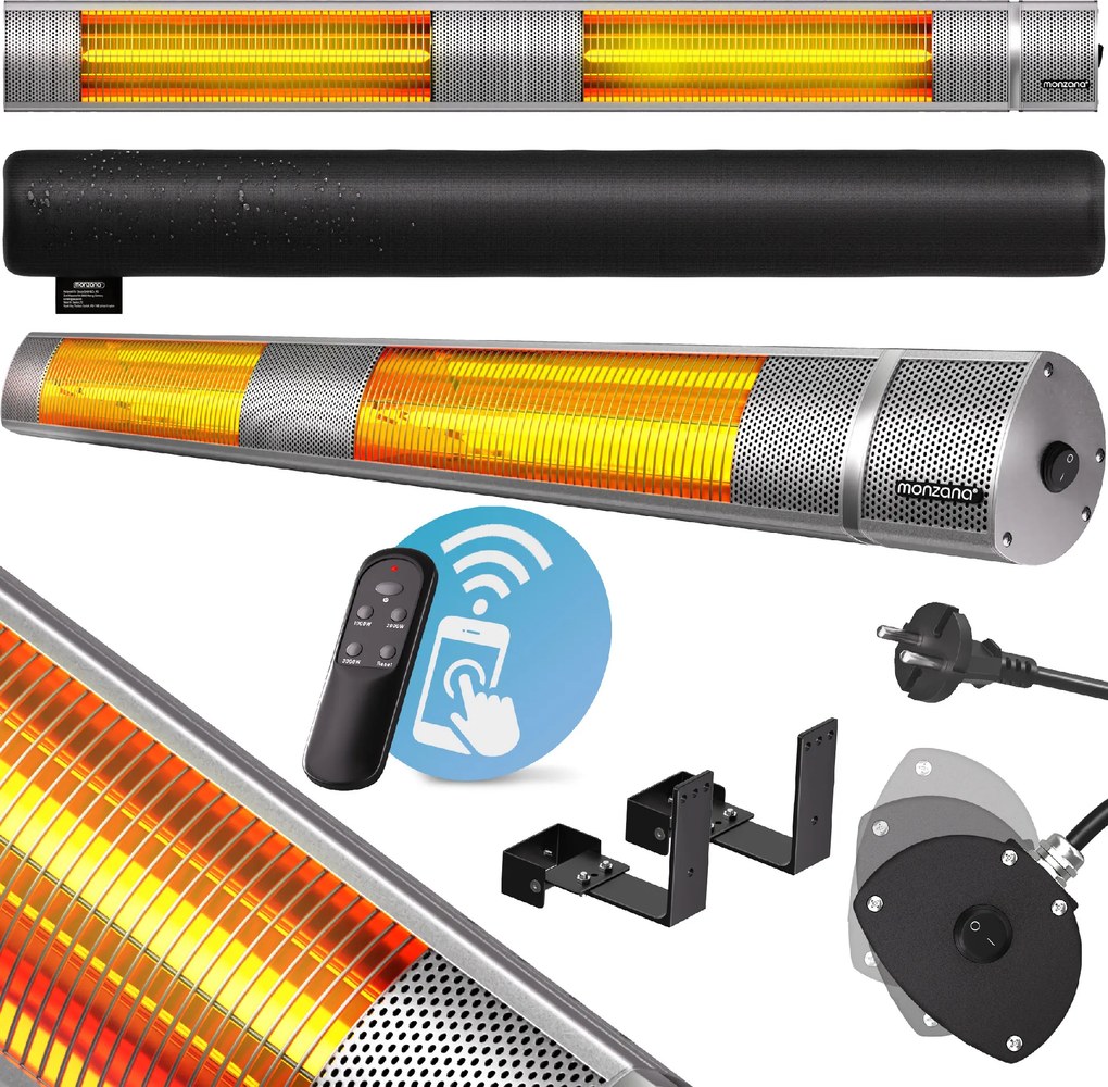 Monzana Infrazářič MZH3000 stříbrná 3000W