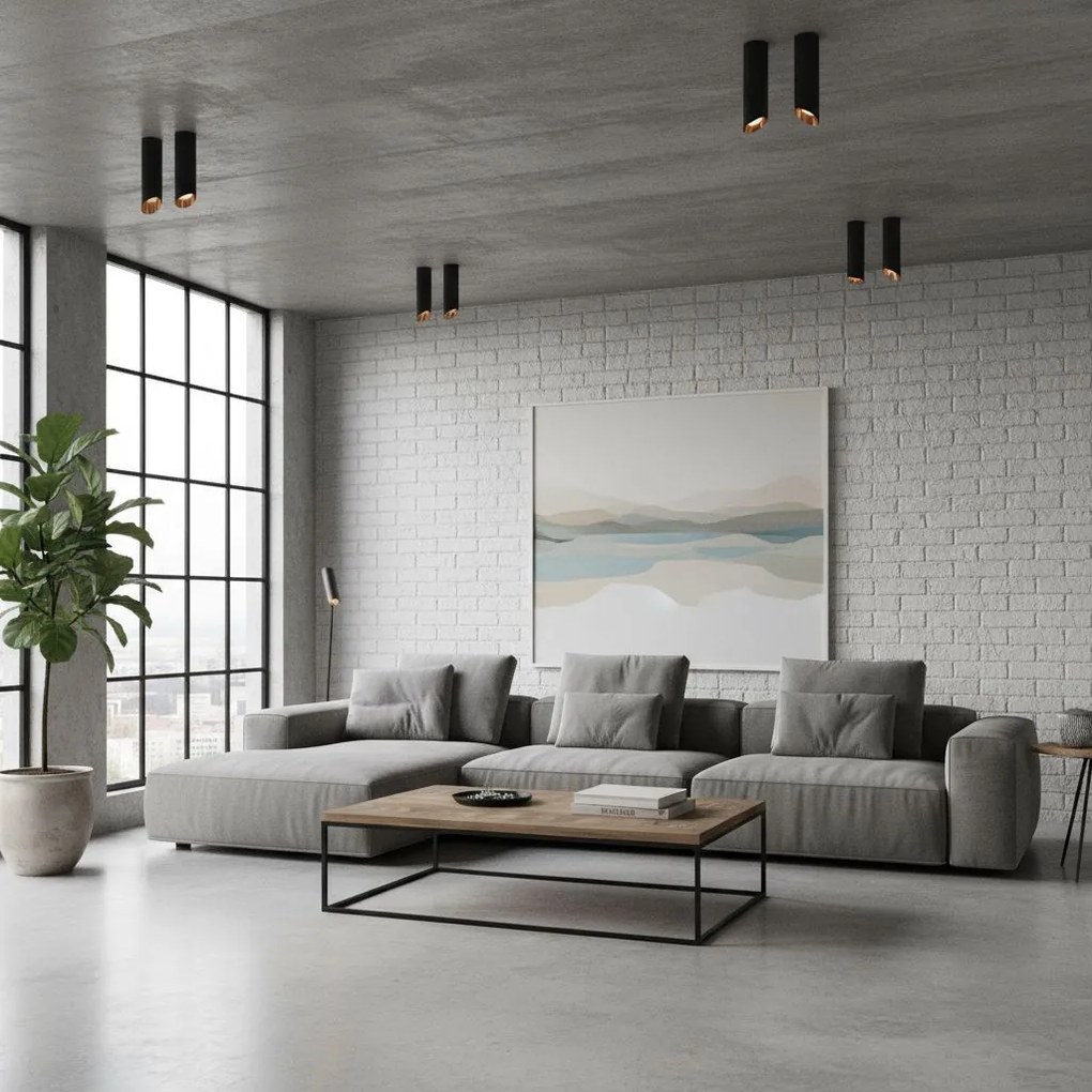 Toolight - Designová závěsná lampa DIAMENT 392197, černá-zlatá, OSW-03691