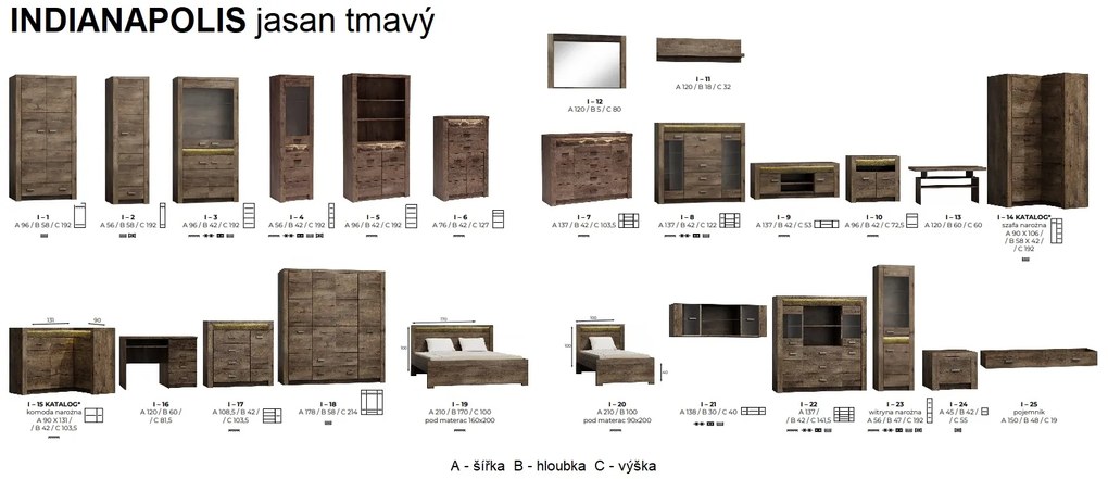 Jarstol Komoda/Kredenc Indianapolis I22 Barva: Jasan jasný