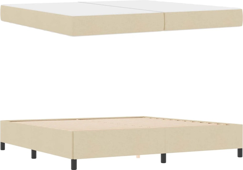 Postel s boxspringem Krémová 200 x 200 cm textil 3398890