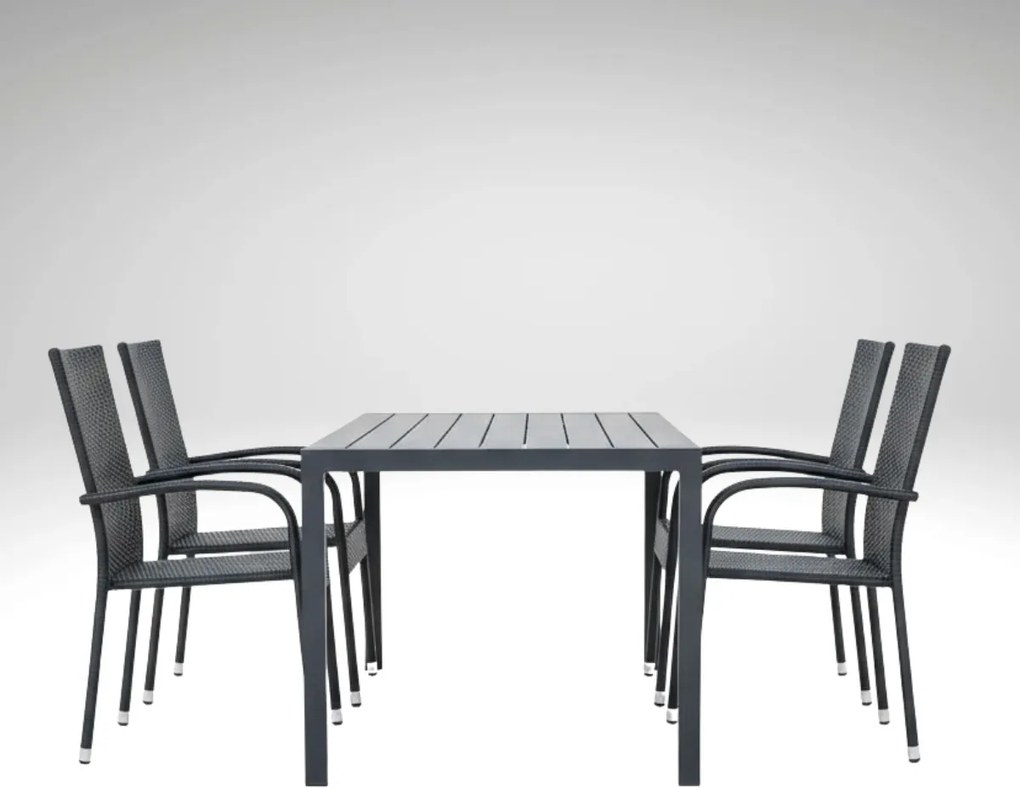 Vikio Zahradní ratanový set 140x80 pro 4 osoby DT255 antracit