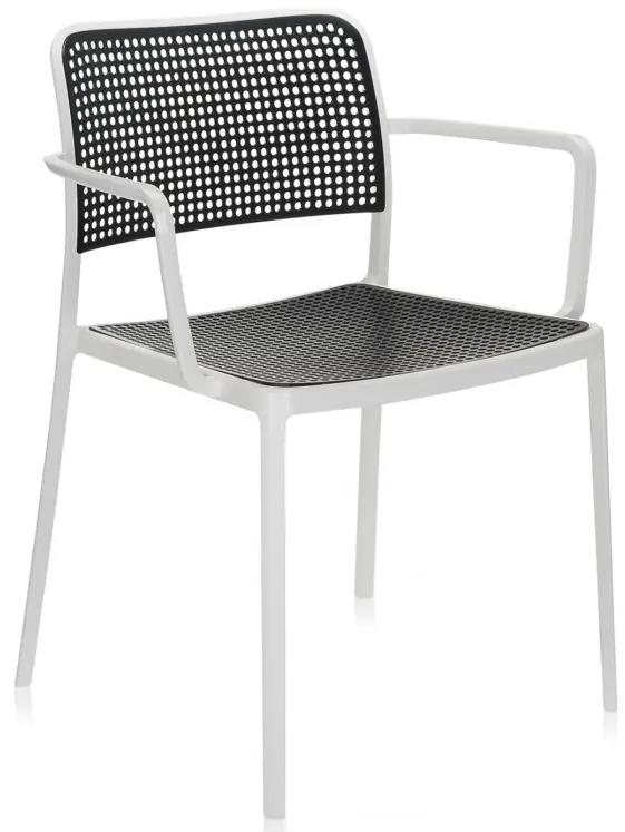 Kartell - Židle Audrey s područkami, bílá/černá
