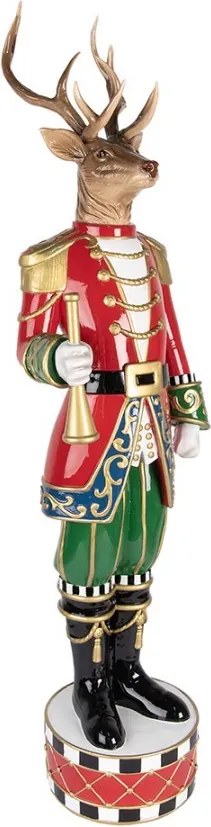 Vánoční figurka Jelen s trubkou ve slavnostní uniformě - 25*20*82 cm