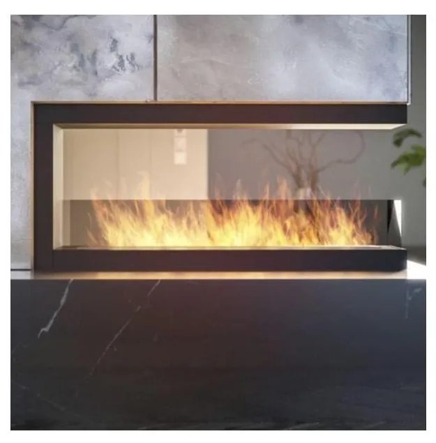 InFire - Rohový BIO krb 120x50 cm 3kW oboustranný