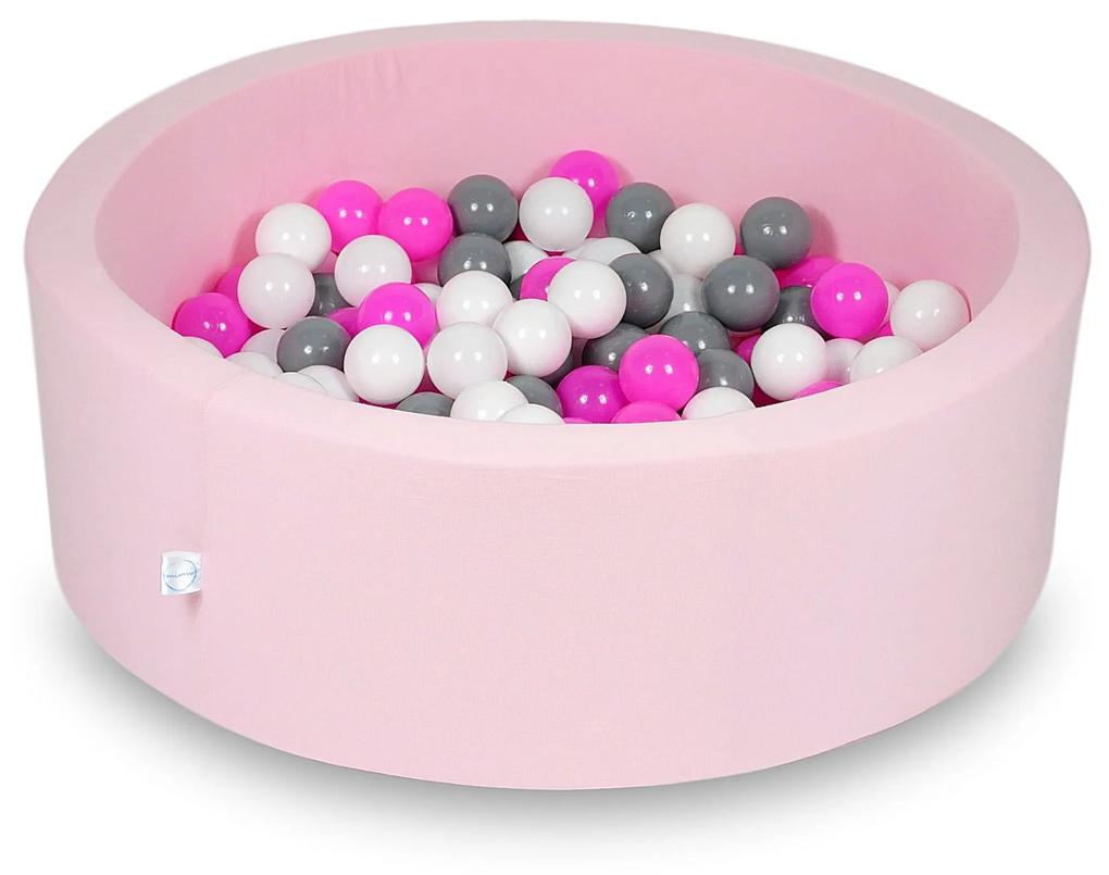 Mimii Suchý bazének + 400 ks kuliček kulatý, pudrová růžová Rozměr: 130x40 cm