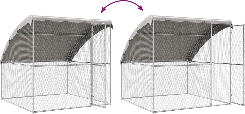 Klec na kuřata 4 ks Stříbrná 800 x 200 x 200 cm Ocel a PE 3381109