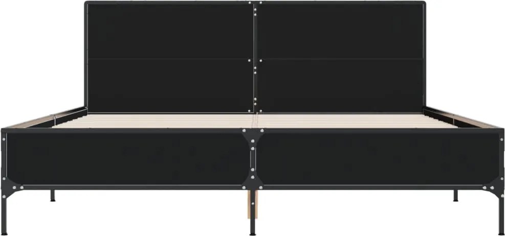 Rám postele černý 150 x 200 cm kompozitní dřevo a kov 3280002