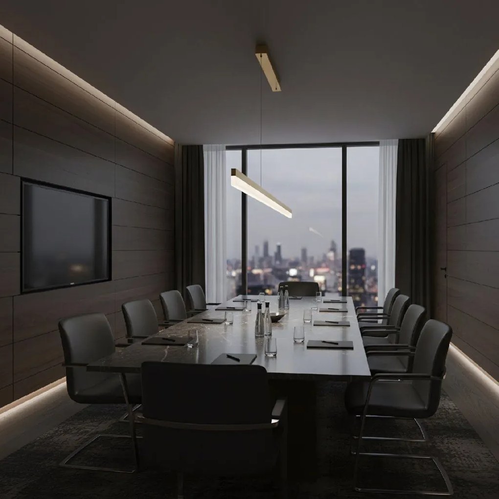 Toolight Toolight, LED stropní svítidlo 200cm, 48W, 4000K, APP1697-CP, zlatá matná, OSW-07893