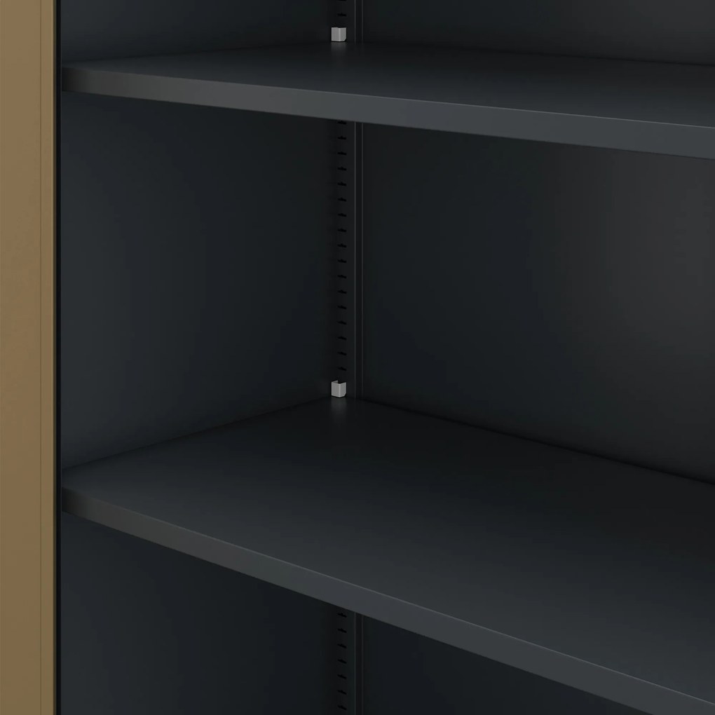 Kovová skříň s úložným prostorem antracitová/ořech, 900x1850x450 mm: TOMASZ Eco Design