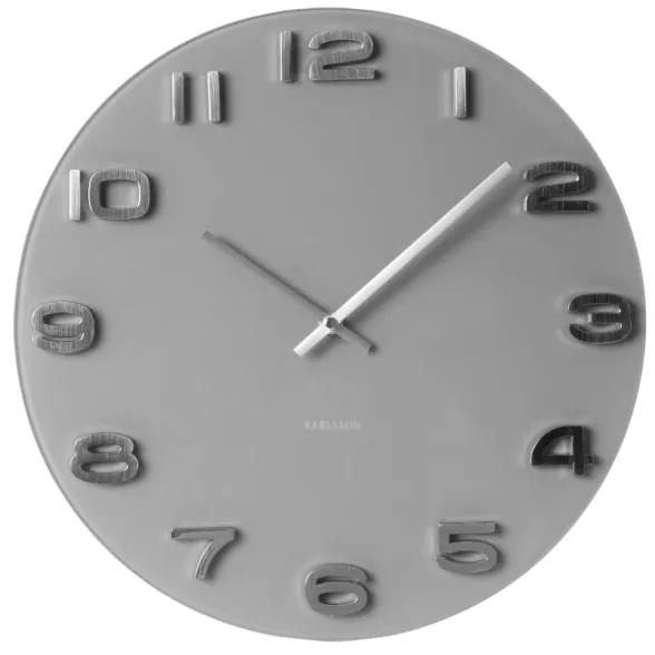 KARLSSON Nástěnné hodiny Vintage kulaté šedé