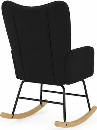 relaxační křeslo, houpací, dřevo/kov/textil, 96x62x79 cm, nohy světlé/černá, Dekorino KR20260134