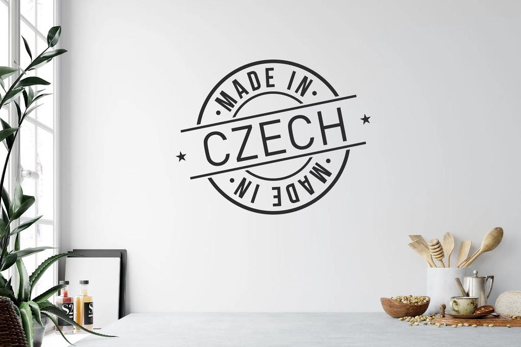 Lepy.cz Samolepka na zeď Made in Czech Velikost (šířka x výška): l20x95cm, Barevná varianta: Černá