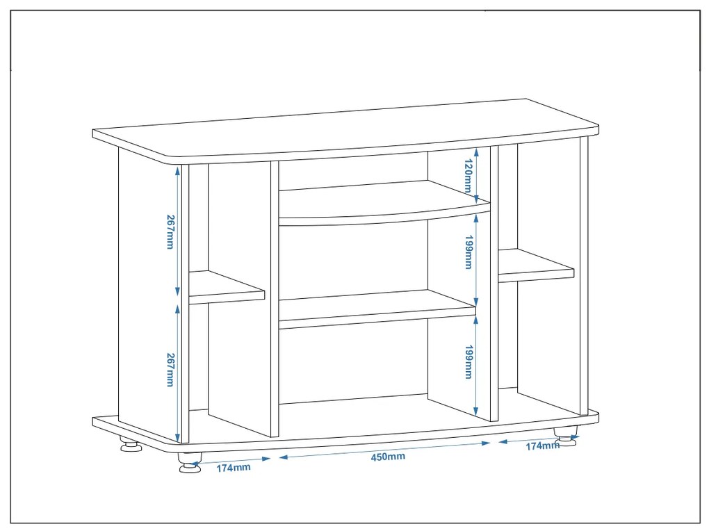 Vomaks unit, s.r.o. Televizní stolek ELDORADO Barva: ořech - tmavý