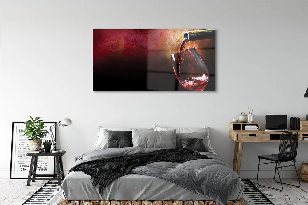 akrylový obraz červené víno 140x70 cm