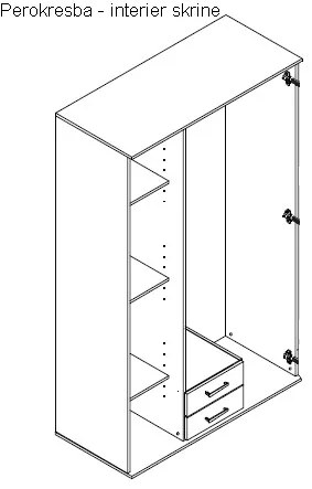 Šatní skříň Karl, bílá