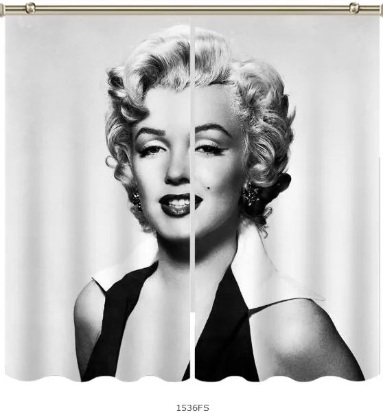 Black out závěsy 3D nebo voálové záclony 3D motiv 1536 Marilyn Monroe, Rozměry Voálové záclony 2x145x260cm