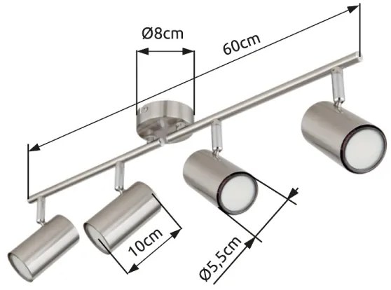 Globo 57914-4N - Bodové svítidlo ALLVI 4xGU10/25W/230V chrom