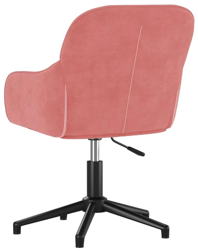 Otočné jídelní židle 2 ks růžové samet,  3103381