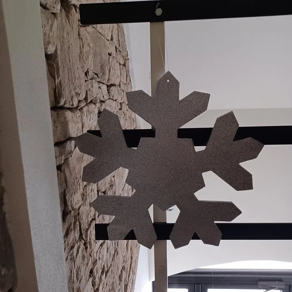 Vánoční ozdoba vločka I, pr. 80 cm, stříbrná, překližka, venkovní