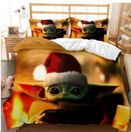 3-dílné ložní povlečení Star Wars Yoda 3D Varianta: YODA 2, Velikost: EU King (240cmx220cm)