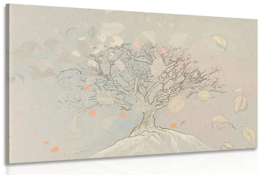 Obraz kreslený podzimní strom Varianta: 120x80