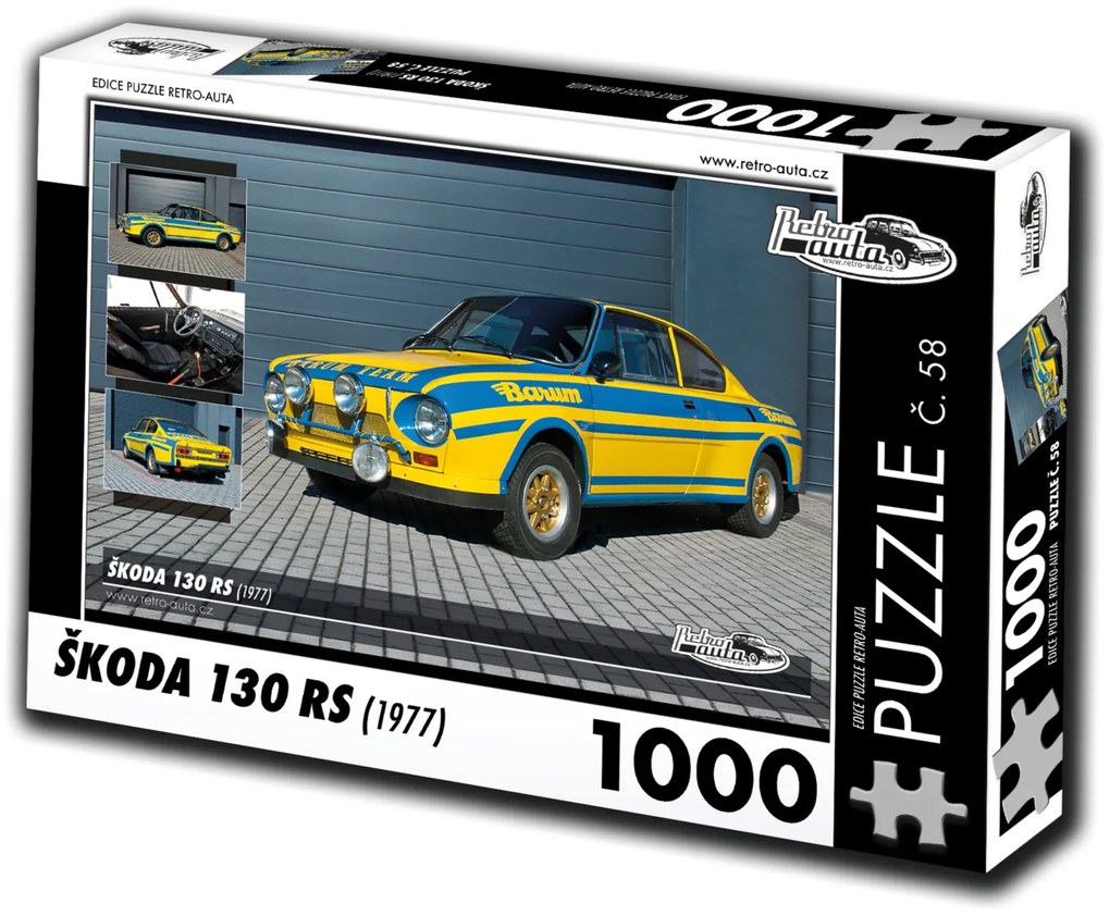 Retro-auta puzzle č. 58 škoda 130 rs (1977) 1000 dílků