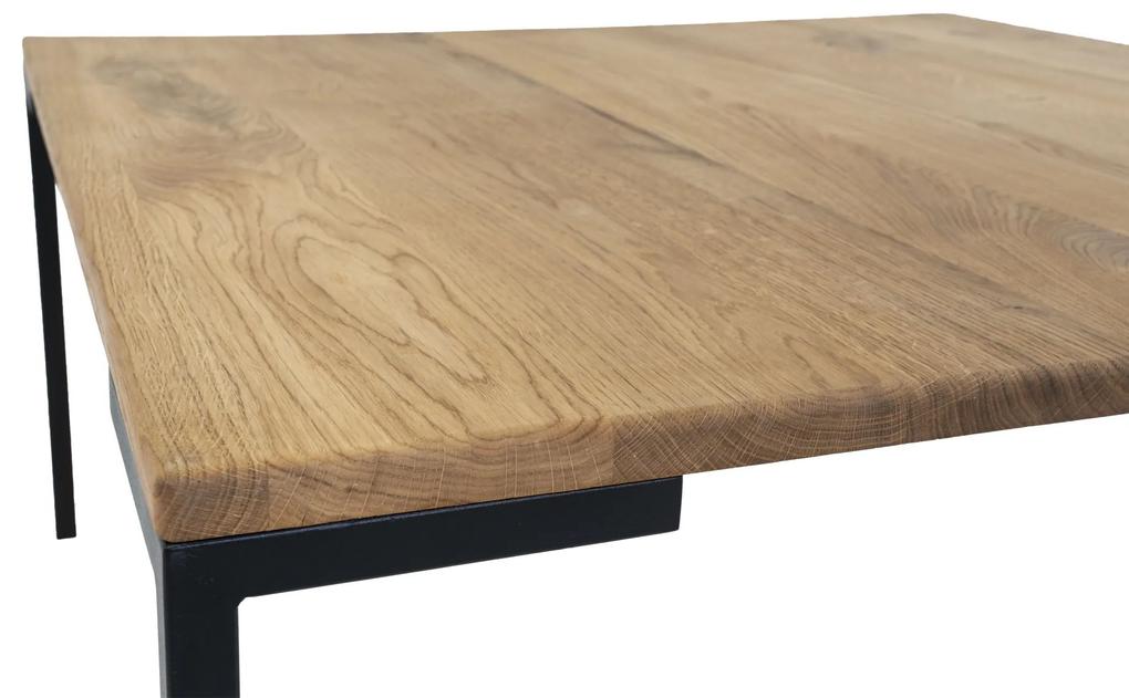 Nordic Experience Konferenční stolek Lagarte z dubového dřeva přírodní/černá, 90x90 cm