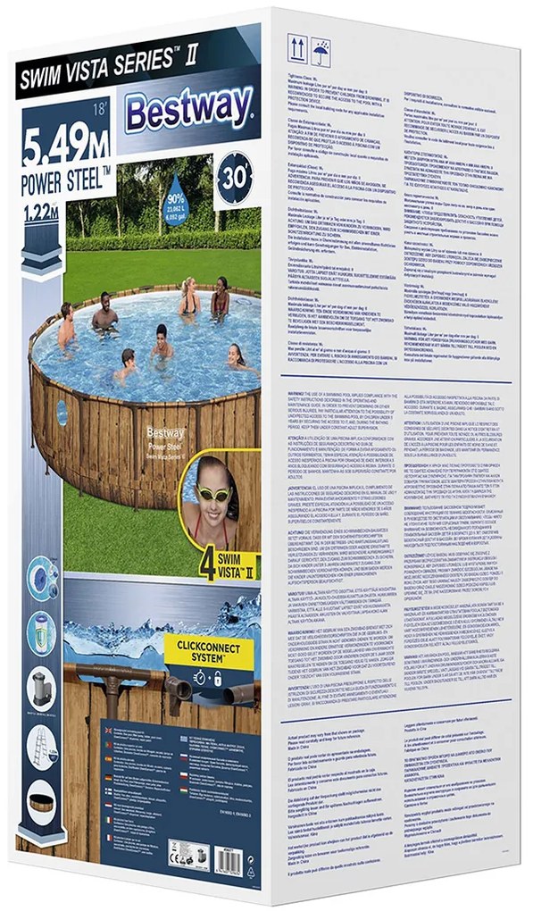 BESTWAY Power Steel Swim Vista Bazénový set 549 x 122 cm, kartušová filtrace 56977