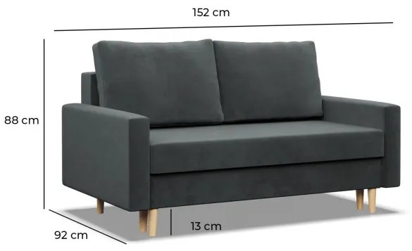 Dvoumístná pohovka BLANK Comfort rozkládací, hnědá