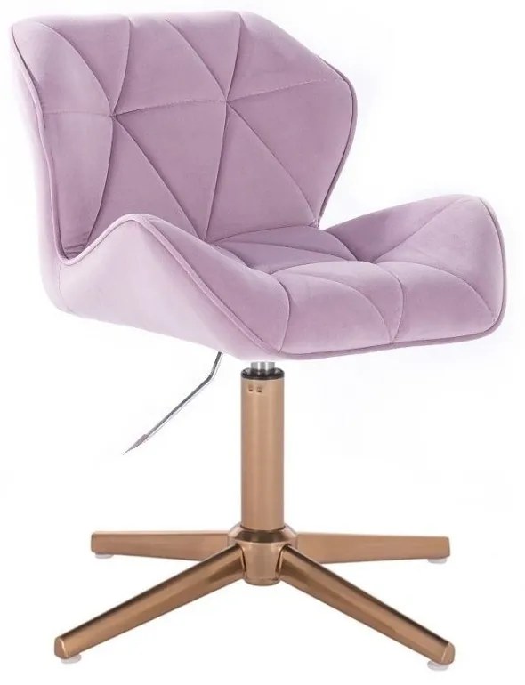 LuxuryForm DESIGN Otočná židle MILANO VELUR na zlatém kříži - levandule