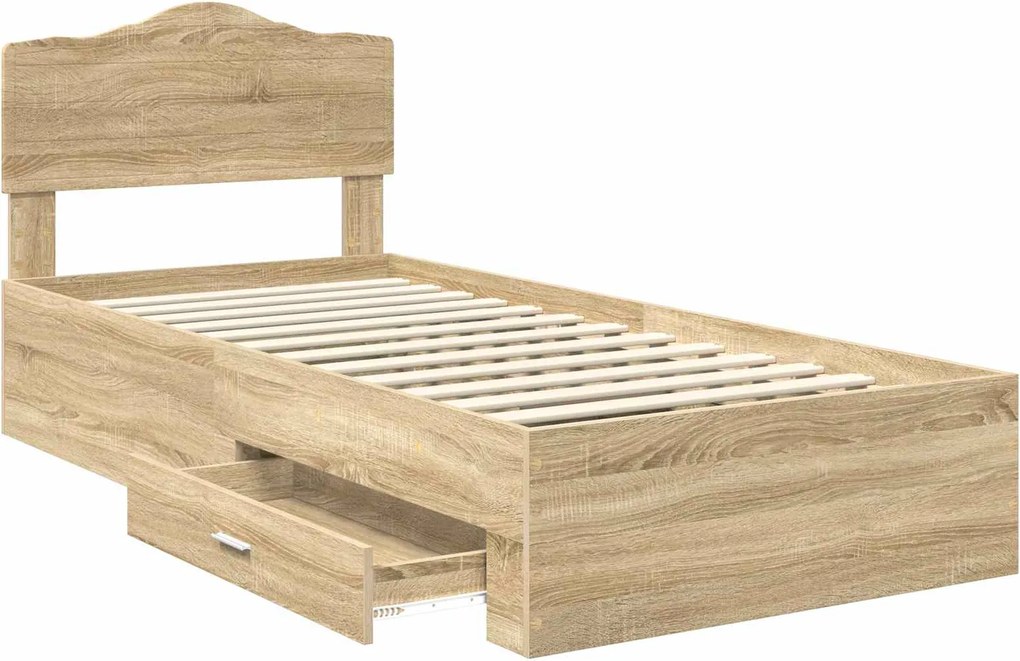 Rám postele se zásuvkou Sonoma dub 90 x 190 cm Kompozitní dřevo 3413249