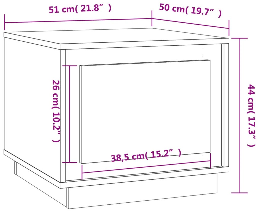 Konferenční stolek kouřový dub 51 x 50 x 44 cm kompozitní dřevo - Default Title