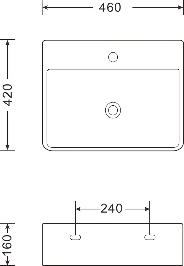 Bruckner Neasa umyvadlo 46 x 42 cm s otvorem pro baterii s přepadem keramické bílá 201.117.4
