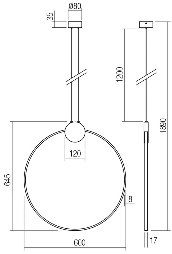 Smarter 01-3107 závěsné LED svítidlo Atom, pískově černá, mosaz, 20W, 3000K, ø60cm