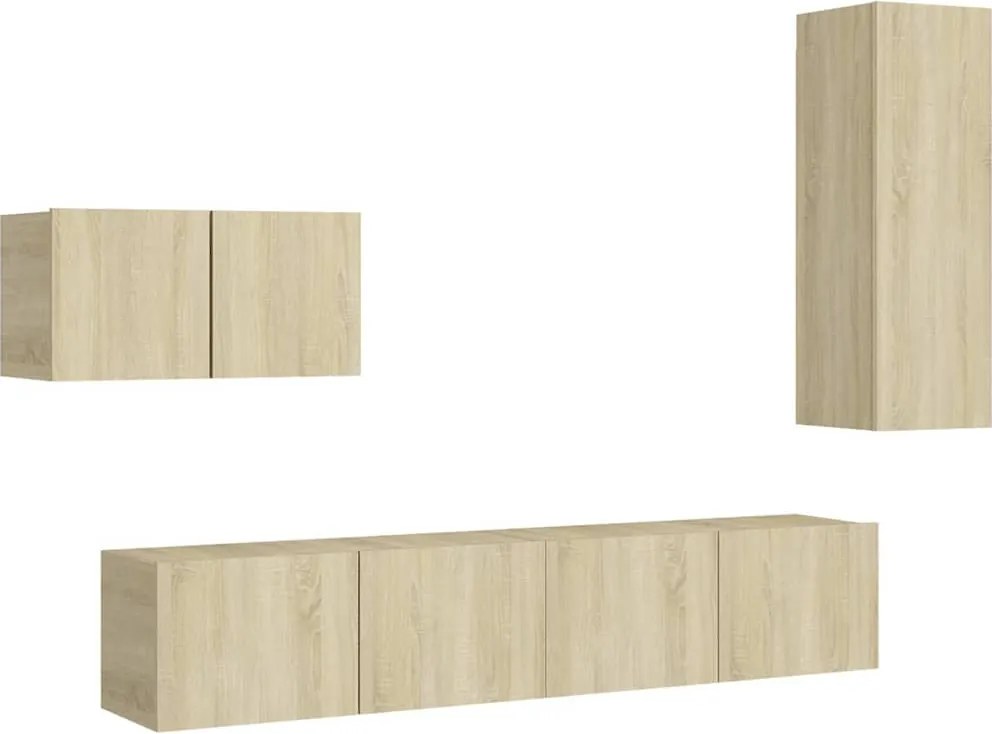 4dílný set TV skříněk dub sonoma kompozitní dřevo 3078993