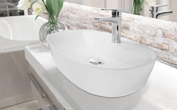 Invena Halia, umyvadlo na desku 500x380x120 mm, bílá lesklá, INV-CE-18-001-C