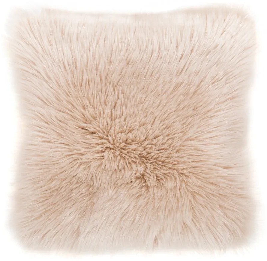 Béžový polštář Tiseco Home Studio Sheepskin, 45 x 45 cm