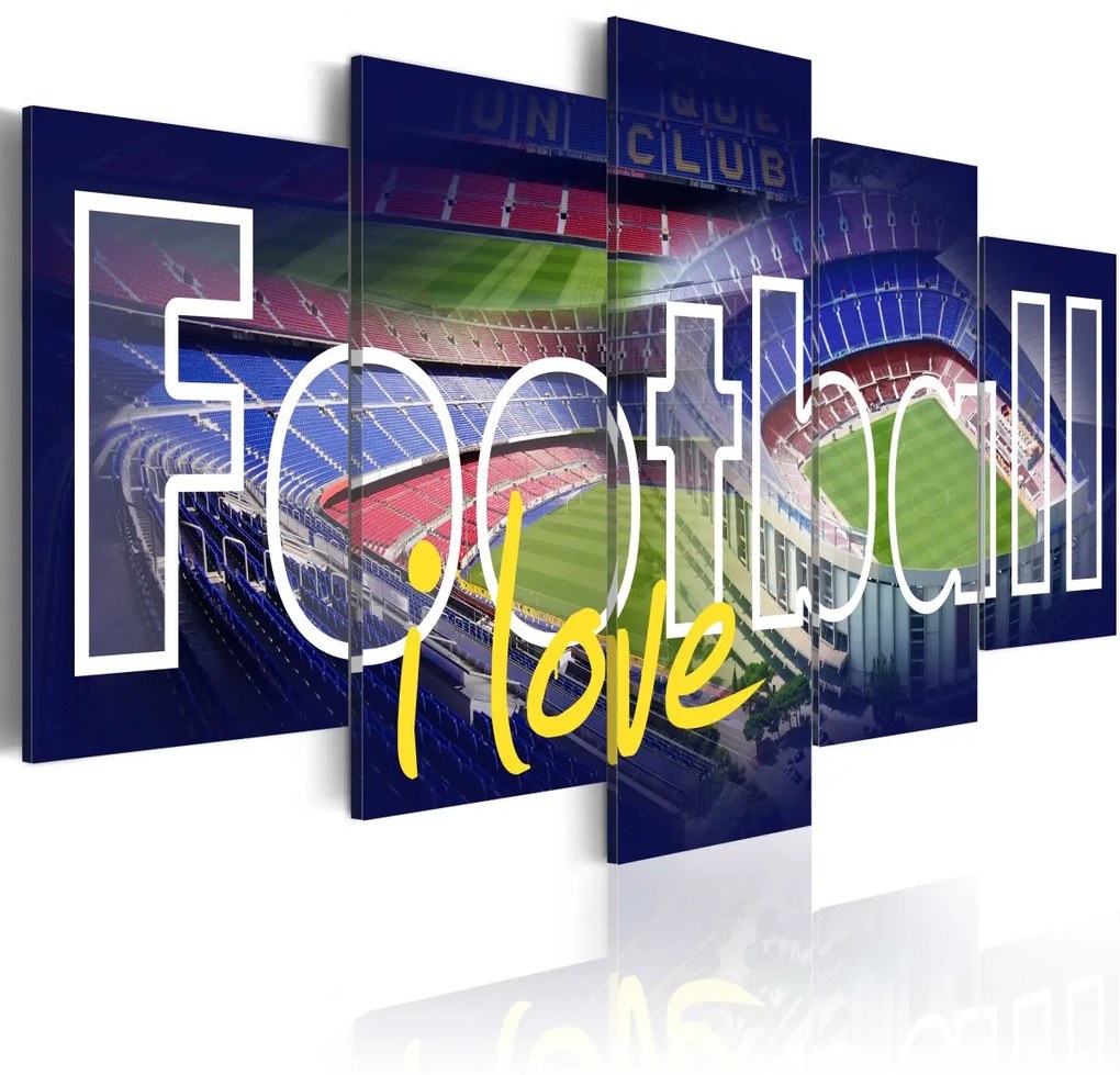 Pětidílné obrazy - fotbal lásky (200x100 cm) - Murando DeLuxe