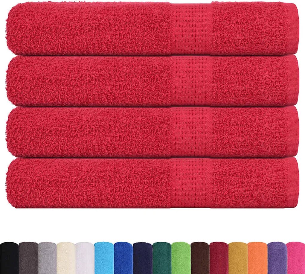 Ručníky FROGN 4 ks červené 100x200 cm 360 g/m² 136939
