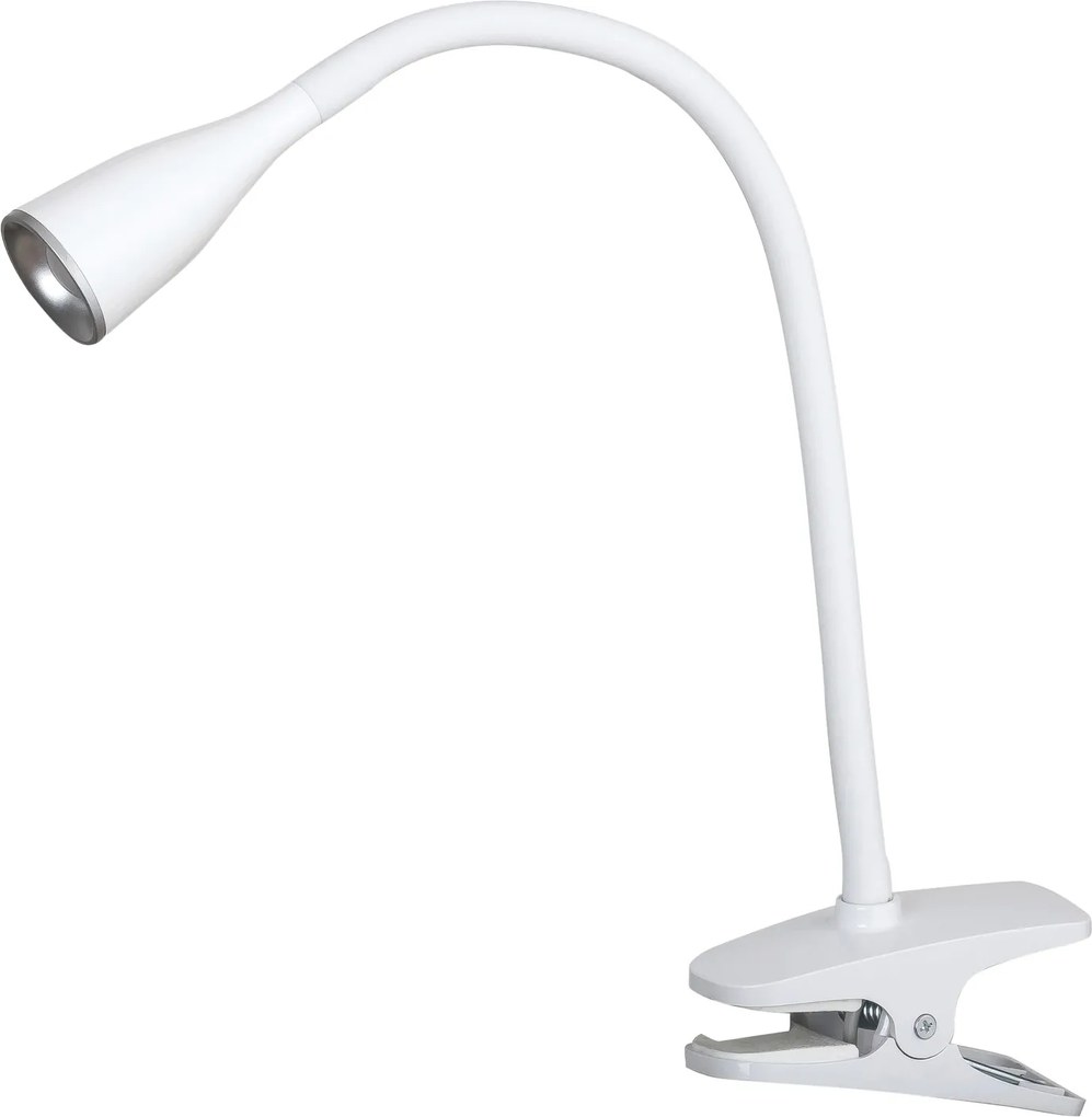 Rabalux Připínací stolní lampa Jeff, 4,5 W, 330 lm, 3000 K, bílá, 13 x 35 cm