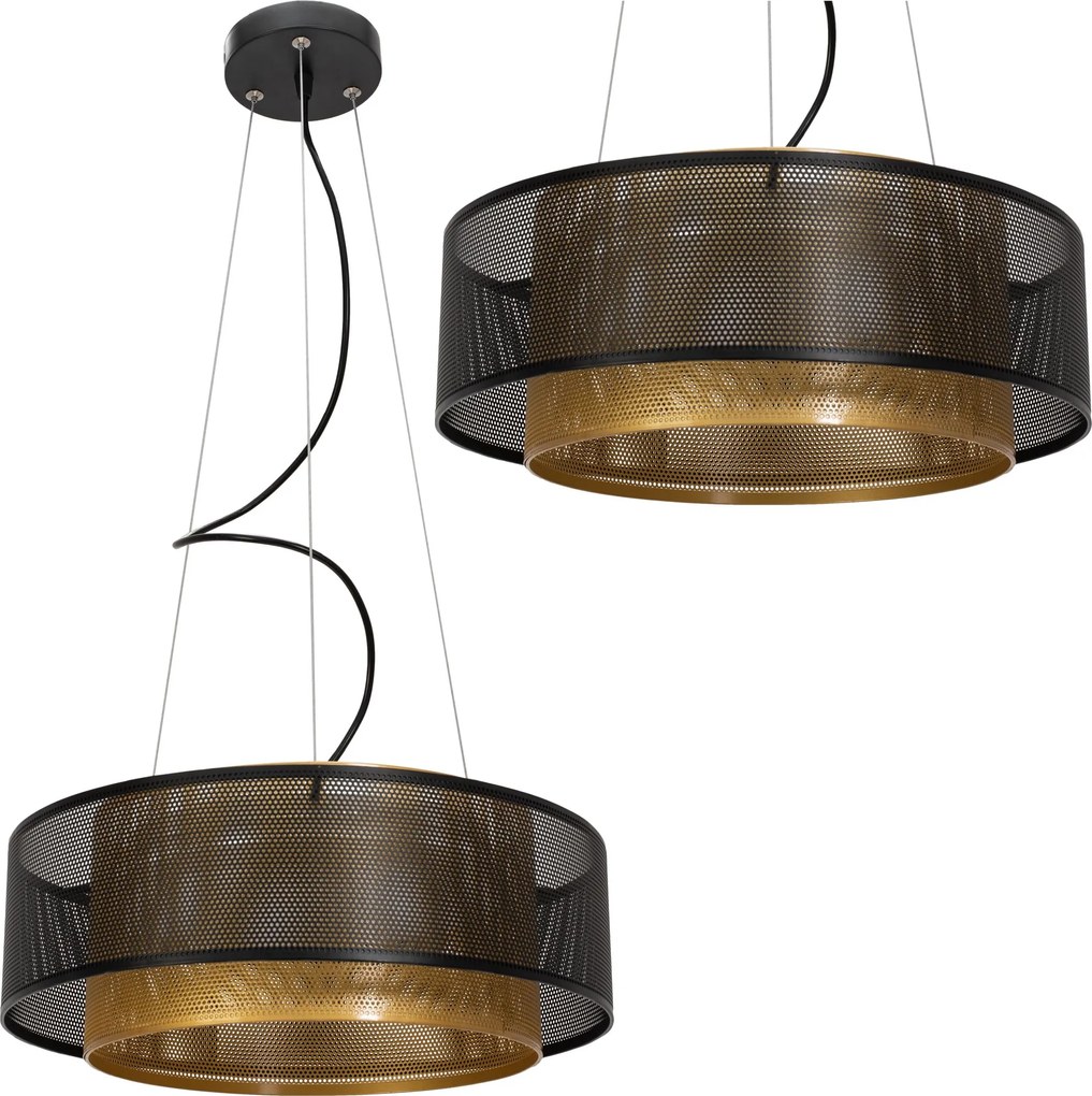 Toolight Toolight, LED závěsné stropní svítidlo 40cm APP1000-CP, černá-zlatá, OSW-07551