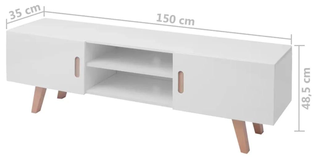 vidaXL TV stolek MDF 150 x 35 x 48,5 cm bílý s vysokým leskem