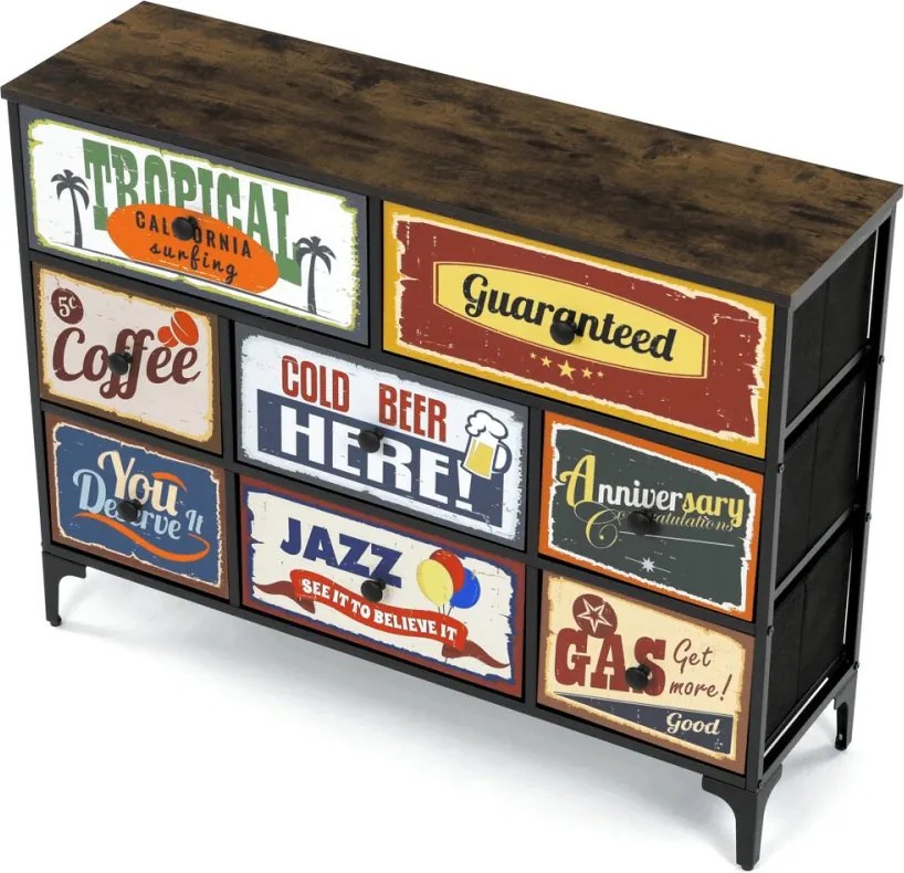 Komoda AUK-W2104 BK, mdf, vícebarevná (103 x 30) cm