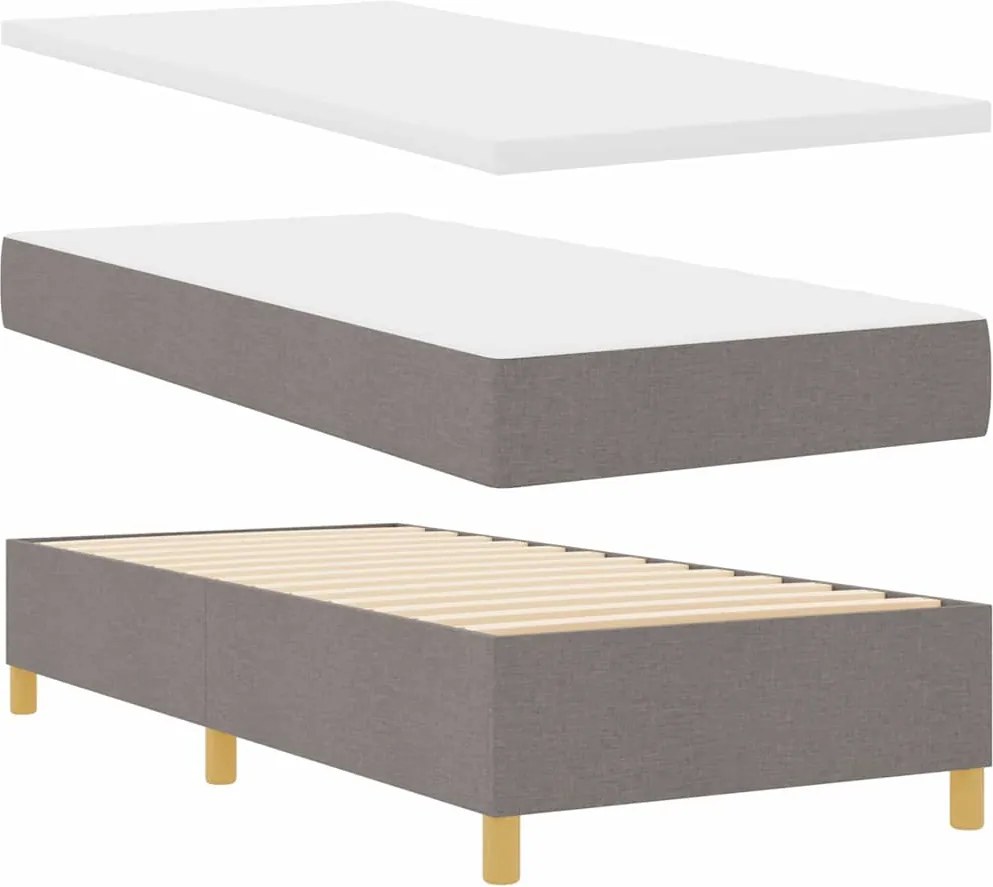 Postel s boxspringem s čelo Taupe 80 x 200 cm textil 3339578