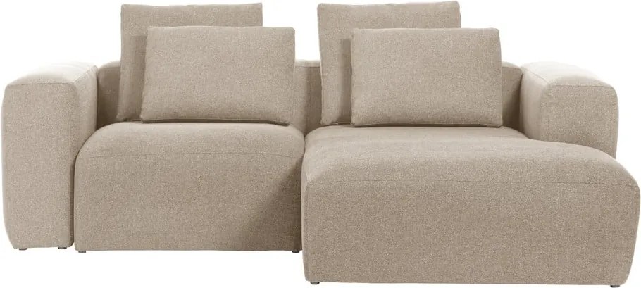 Béžová rohová pohovka Kave Home Blok, pravý roh