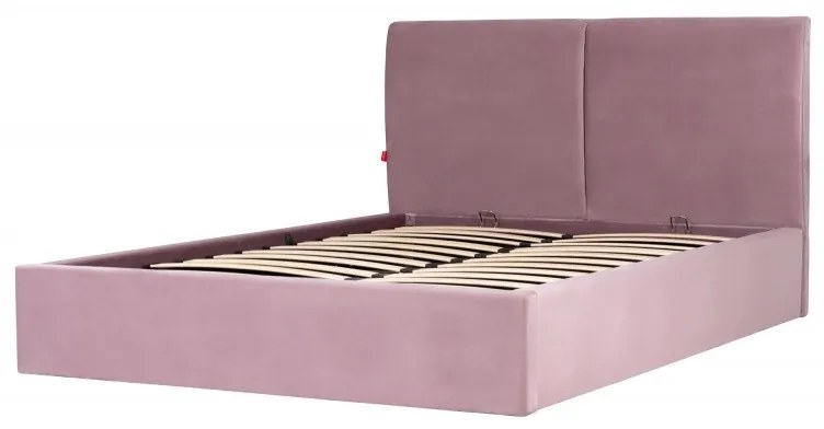 Hector Čalouněná postel Hold 140x200 dvoulůžko - pudrově růžové